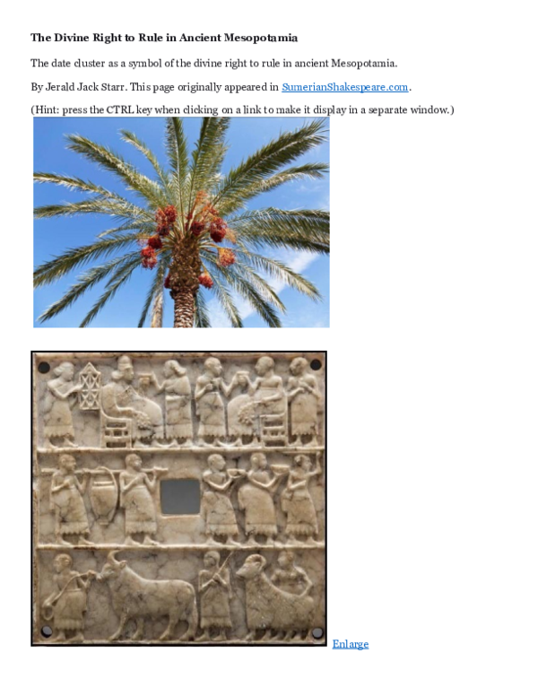 (PDF) Divine Right to Rule in Ancient Mesopotamia
