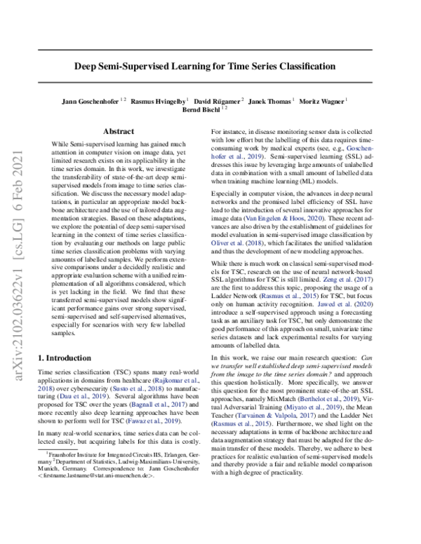 (PDF) Deep Semi-supervised Learning for Time-Series Classification