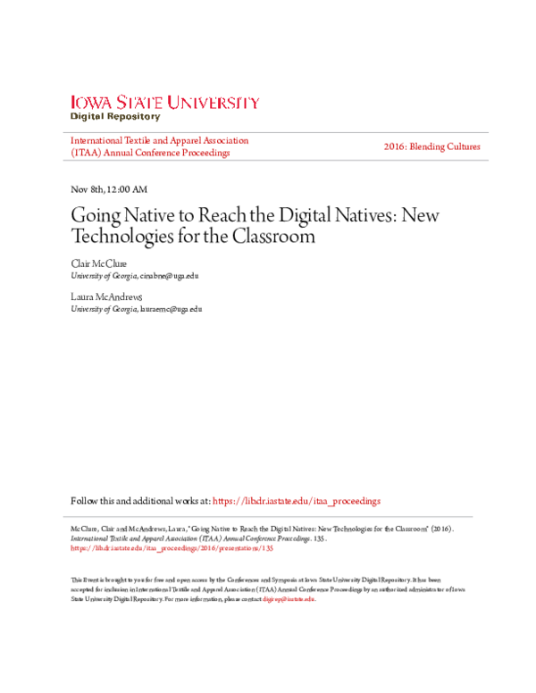 (PDF) Going Native to Reach the Digital Natives: New Technologies for ...