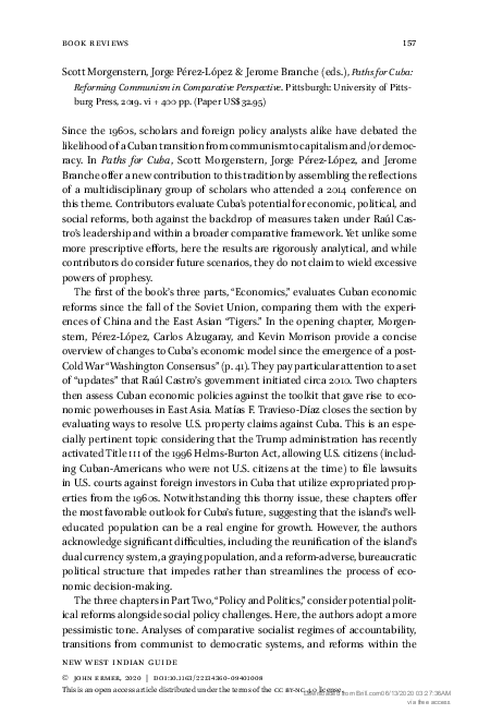 (PDF) Paths for Cuba: Reforming Communism in Comparative Perspective ...