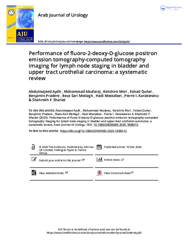 (PDF) Performance of fluoro-2-deoxy-D-glucose positron emission ...