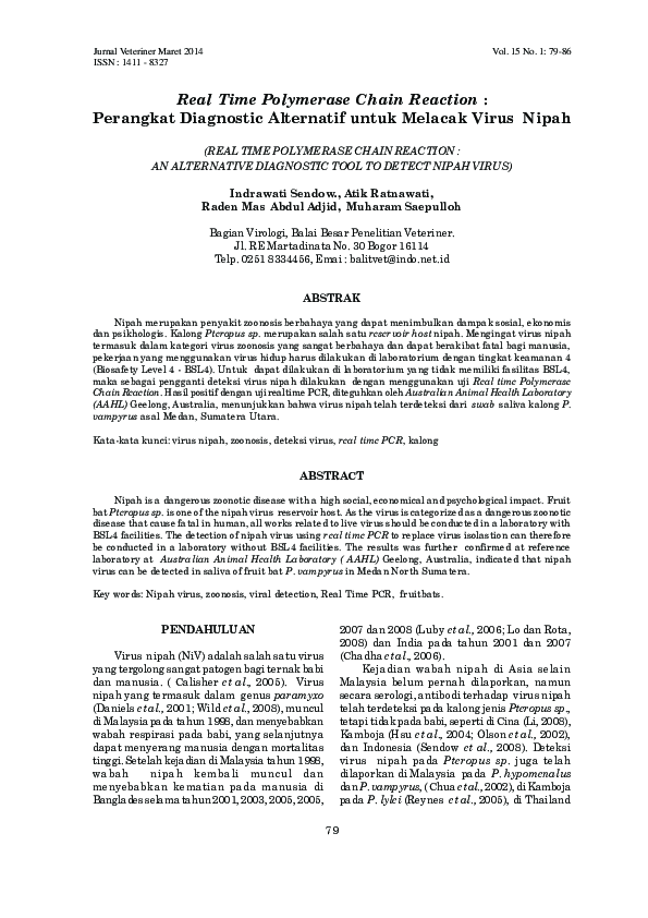 (PDF) Real Time Polymerase Chain Reaction : Perangkat Diagnostic Alternatif untuk Melacak Virus ...