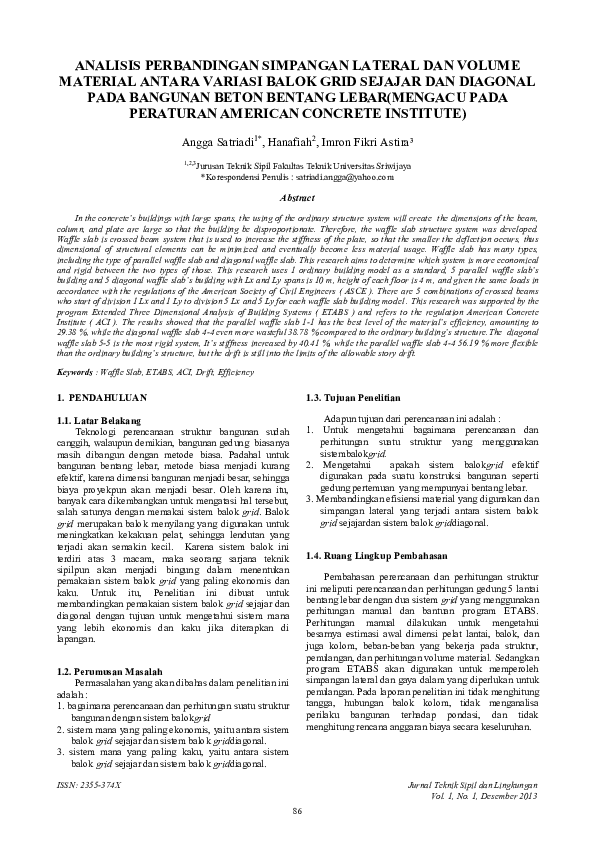 (PDF) Analisis Perbandingan Simpangan Lateral dan Volume Material ...