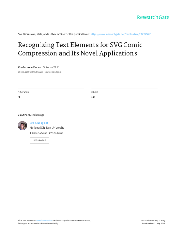 (PDF) Recognizing Text Elements for SVG Comic Compression and Its Novel ...