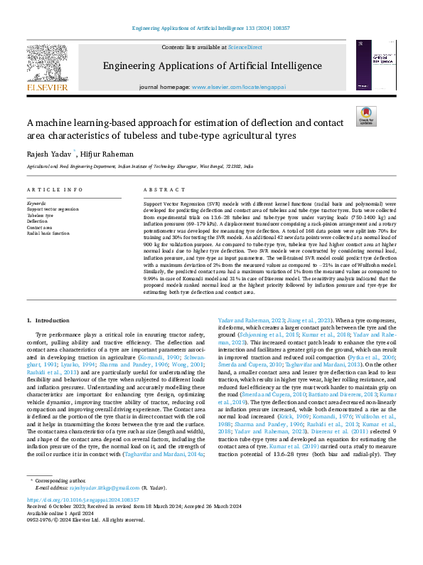 (PDF) A machine learning-based approach for estimation of deflection and contact area ...