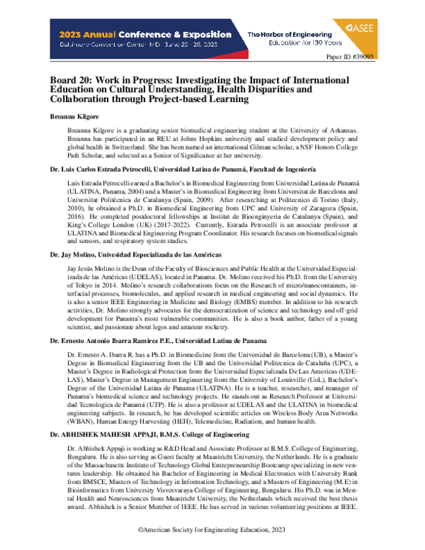 (PDF) Board 20: Work in Progress: Investigating the Impact of ...