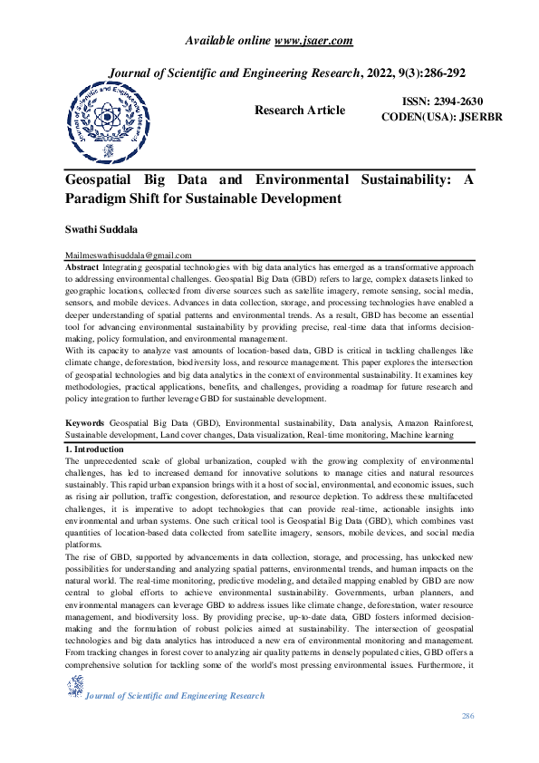 (PDF) Geospatial Big Data and Environmental Sustainability: A Paradigm ...