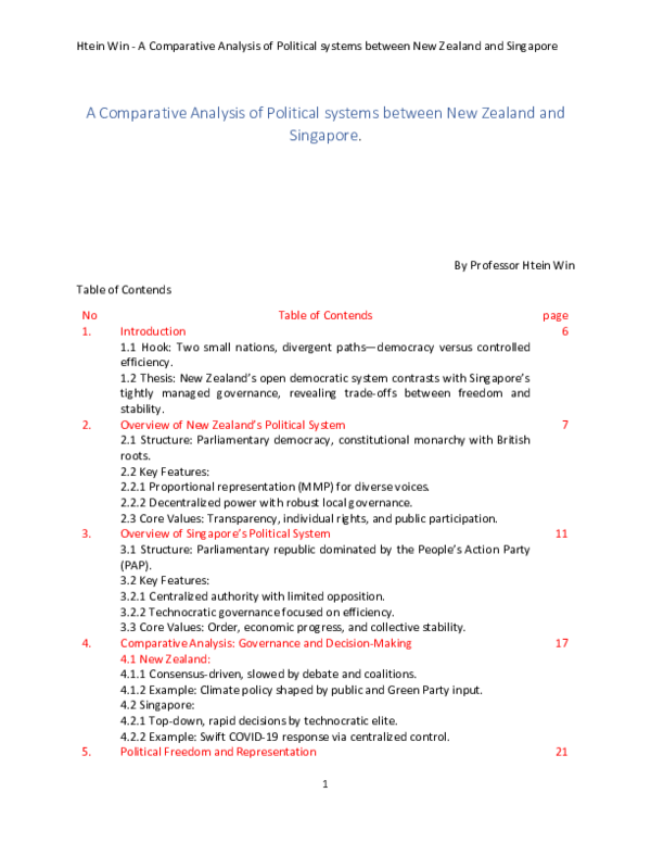 (PDF) - A Comparative Analysis of Political systems between New Zealand ...