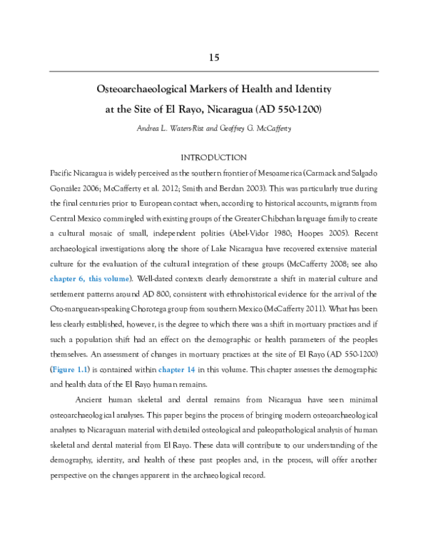 (PDF) Osteoarchaeological Markers of Health and Identity at the Site of ...