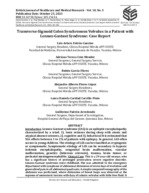 (PDF) Transverse-Sigmoid Colon Synchronous Volvulus in a Patient with ...