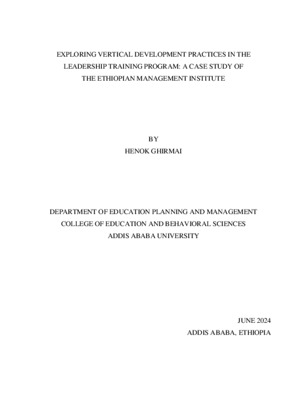 (PDF) EXPLORING VERTICAL DEVELOPMENT PRACTICES IN THE LEADERSHIP ...