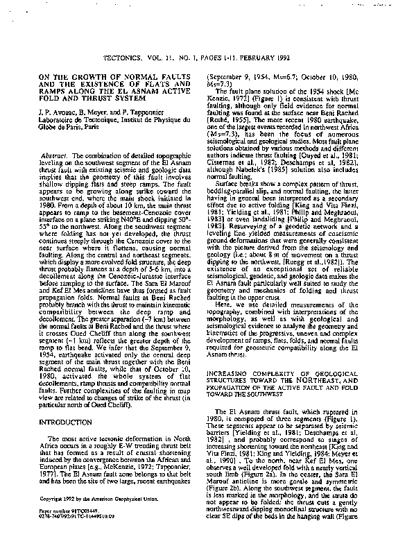 (PDF) On the growth of normal faults and the existence of flats and ...