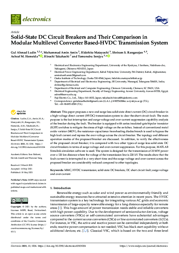 (PDF) Solid-State DC Circuit Breakers and Their Comparison in Modular ...