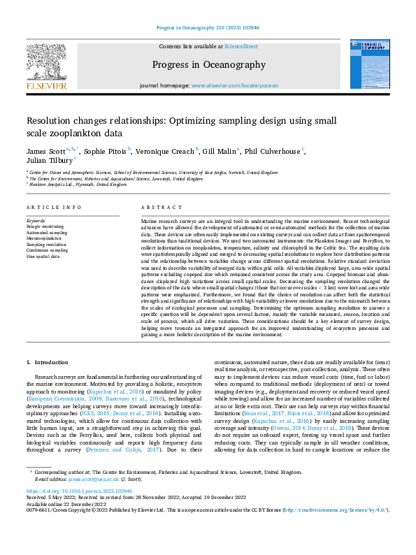 (PDF) Resolution changes relationships: Optimizing sampling design using small scale zooplankton ...