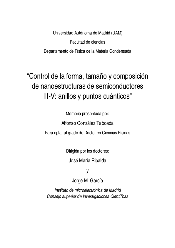 (PDF) Control de forma, tamaño y composición de nanoestructuras de ...