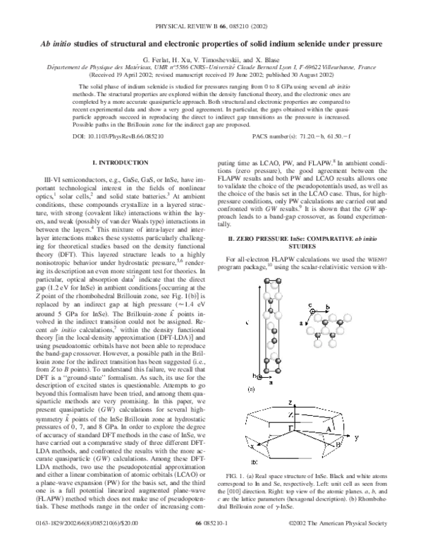 (PDF) Ab initio Studies of Structural and Electronic Properties