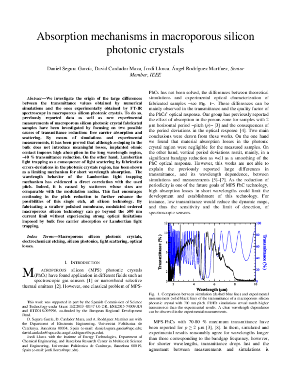 (PDF) Absorption mechanisms in macroporous silicon photonic crystals