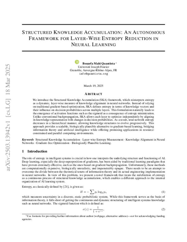 STRUCTURED KNOWLEDGE ACCUMULATION: AN AUTONOMOUS FRAMEWORK FOR LAYER-WISE ENTROPY REDUCTION IN ...