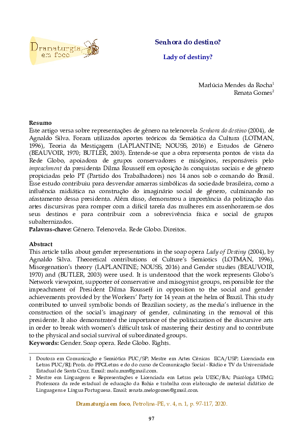 (PDF) Senhora do destino