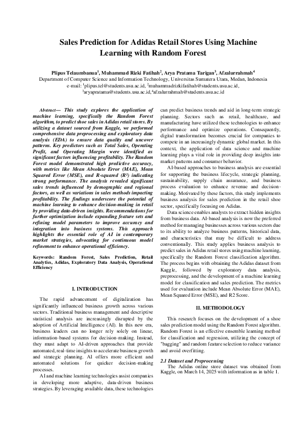 (PDF) Sales Prediction for Adidas Retail Stores Using Machine Learning ...