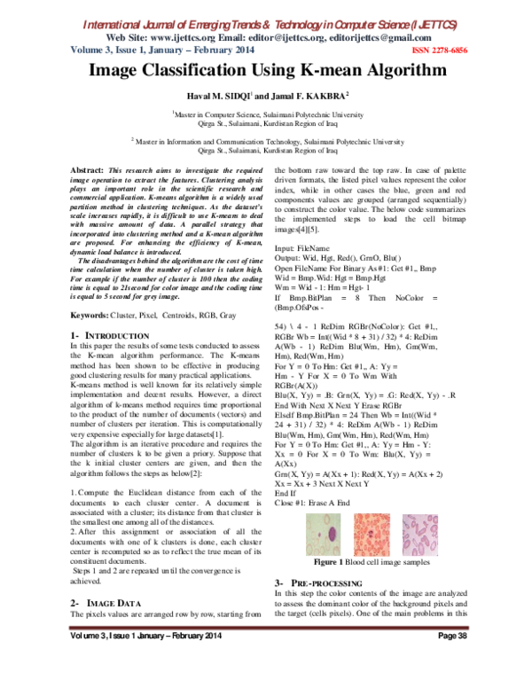 (PDF) Image Classification Using K-mean Algorithm