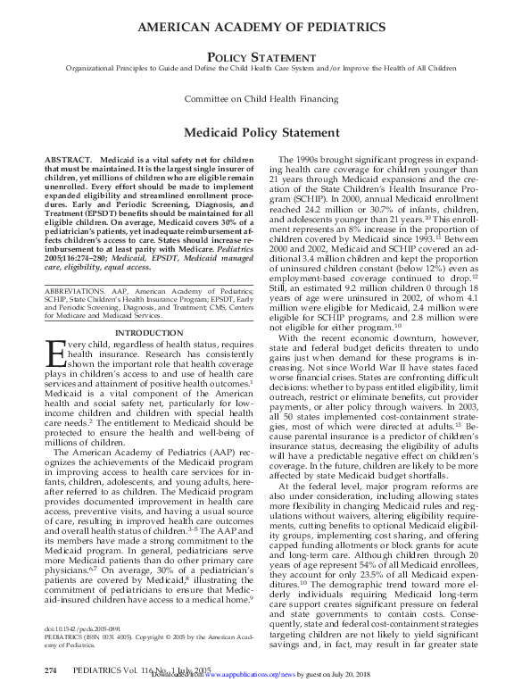 (PDF) Medicaid Policy Statement