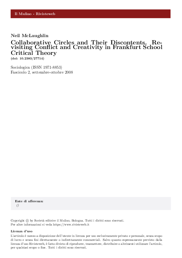 (PDF) Collaborative Circles and Their Discontents. Revisiting Conflict and Creativity in ...