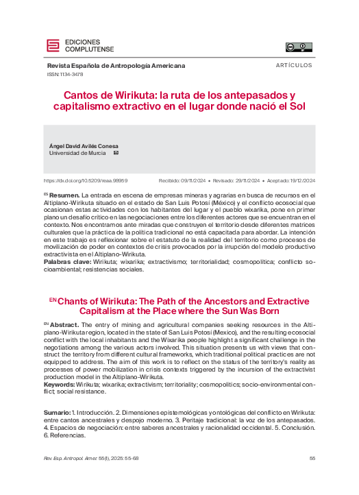 EN Chants of Wirikuta: The Path of the Ancestors and Extractive ...