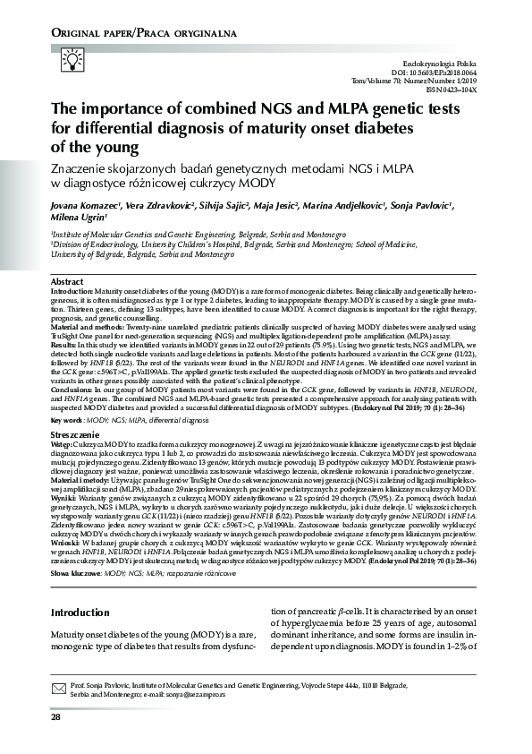 (PDF) The importance of combined NGS and MLPA genetic tests for ...