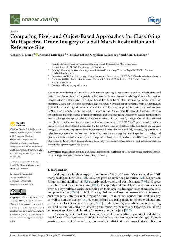 (PDF) Comparing Pixel- and Object-Based Approaches for Classifying Multispectral Drone Imagery ...