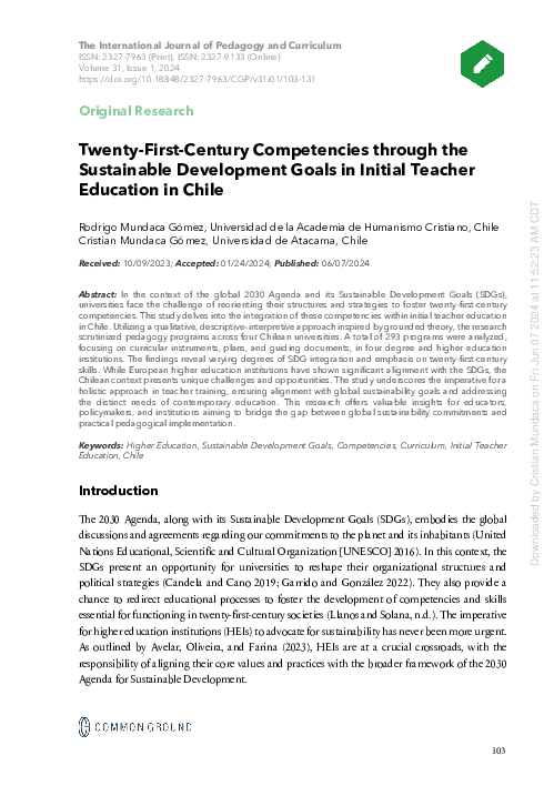 (PDF) Twenty-First-Century Competencies through the Sustainable ...
