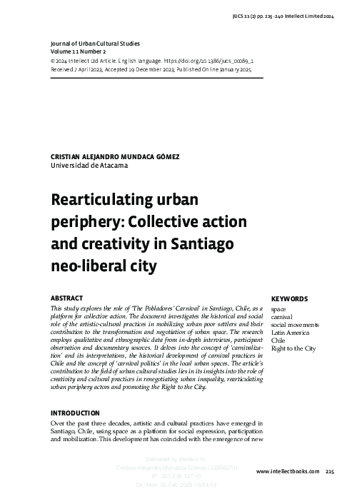 (PDF) Rearticulating Urban Periphery: Collective Action and Creativity ...