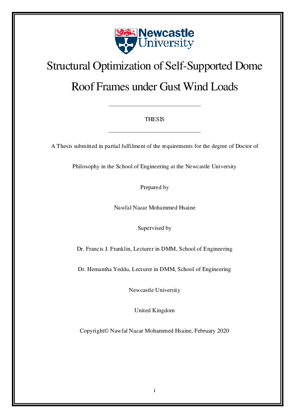 (PDF) Structural optimization of self-supported dome roof frames under ...