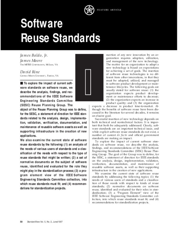 (PDF) Software reuse standards