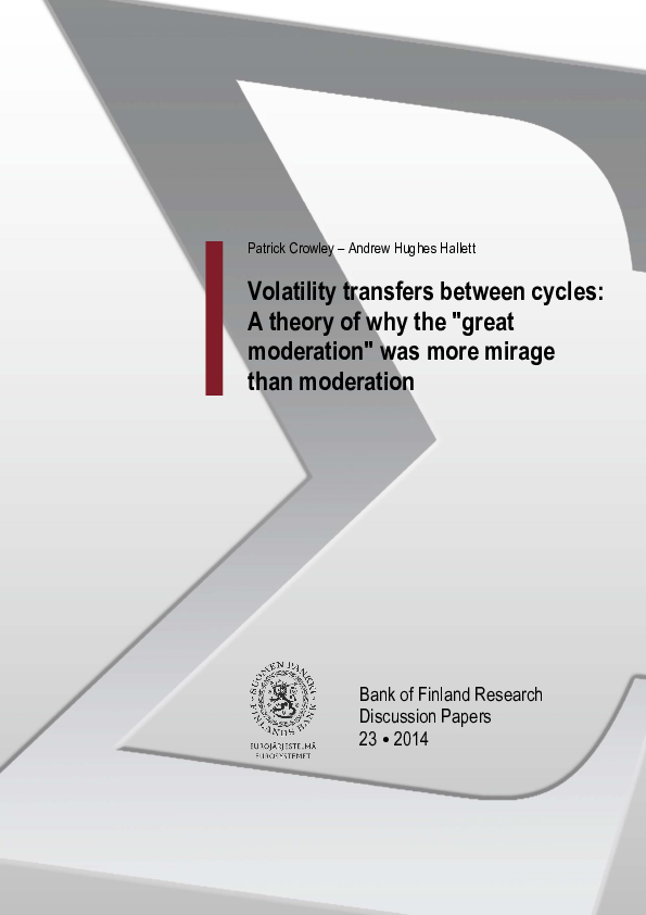 (PDF) Volatility Transfers between Cycles: A Theory of Why the "Great ...