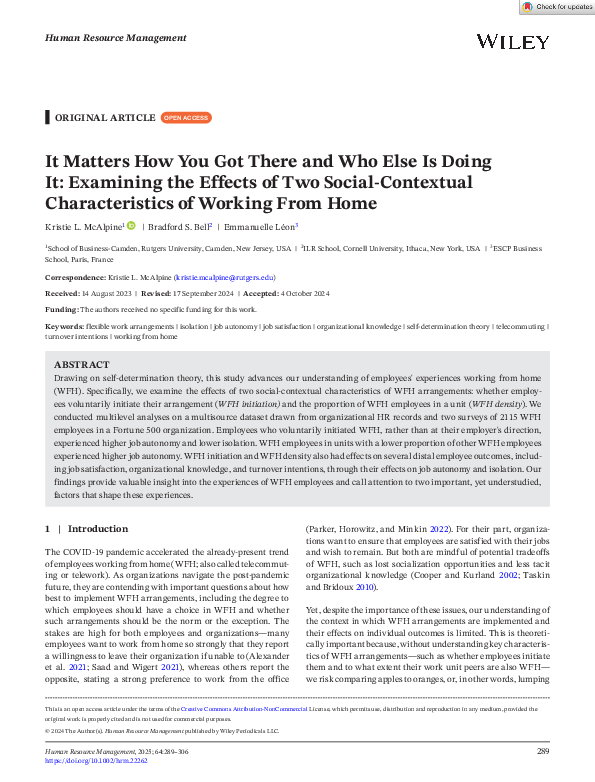 (PDF) It Matters How You Got There and Who Else Is Doing It: Examining ...