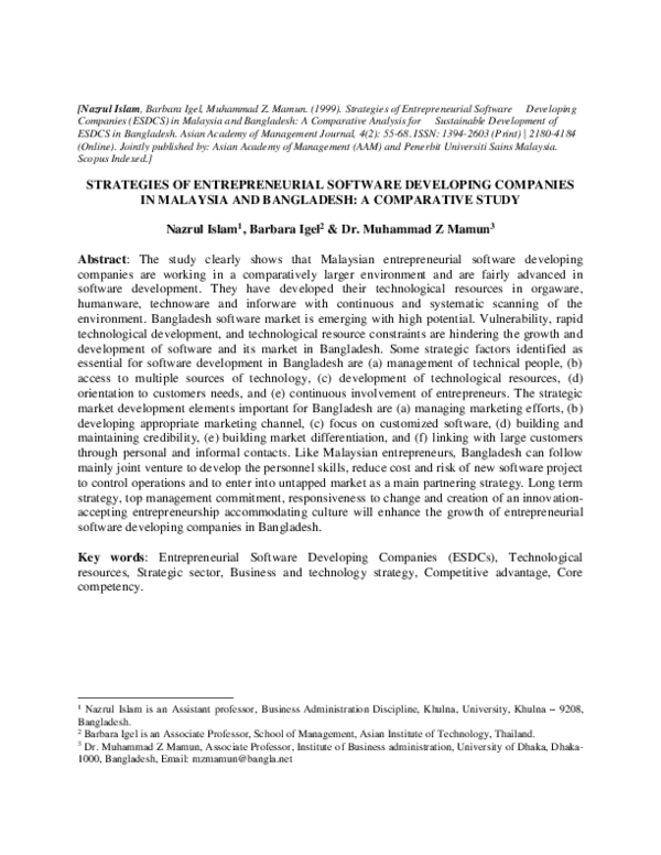 (PDF) Strategies of Entrepreneurial Software Developing Companies ...