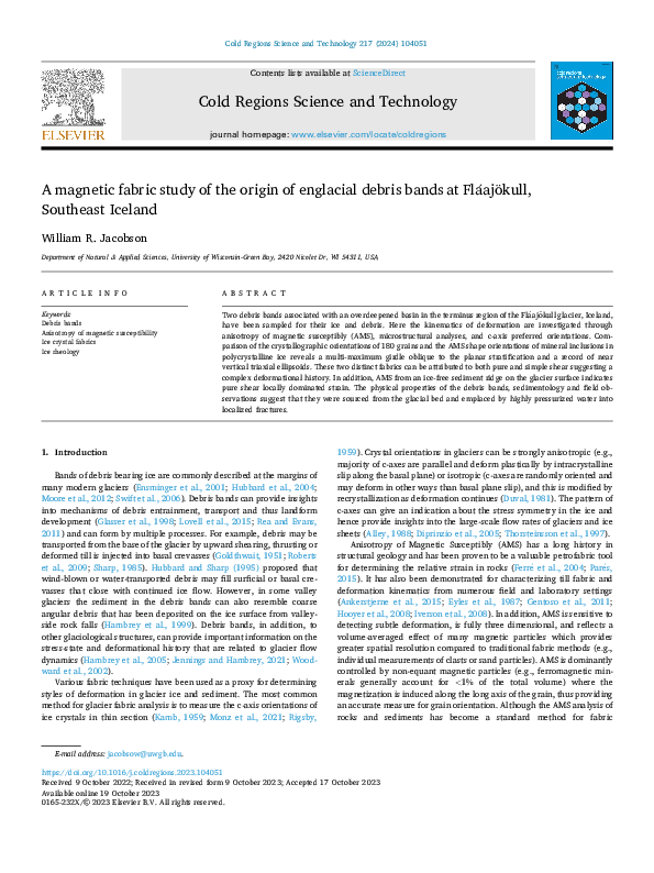 (PDF) A magnetic fabric study of the origin of englacial debris bands ...