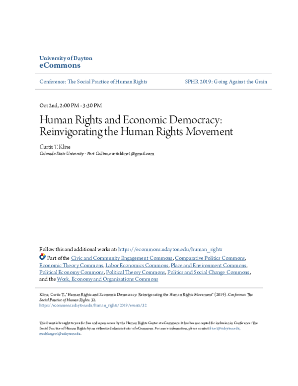 (PDF) Human Rights and Economic Democracy: Reinvigorating the Human ...