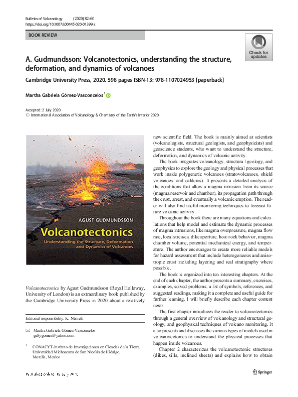 (PDF) A. Gudmundsson: Volcanotectonics, understanding the structure ...