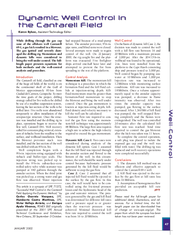 (PDF) Dynamic Well Control in the Cantarell Field
