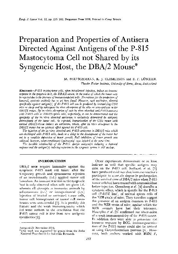 (PDF) Preparation and properties of antisera directed against antigens ...