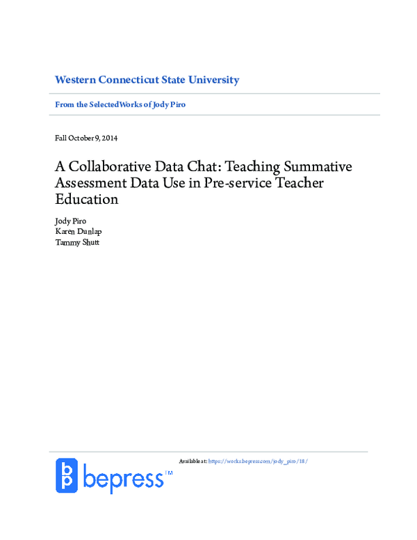 (PDF) A collaborative Data Chat: Teaching summative assessment data use ...