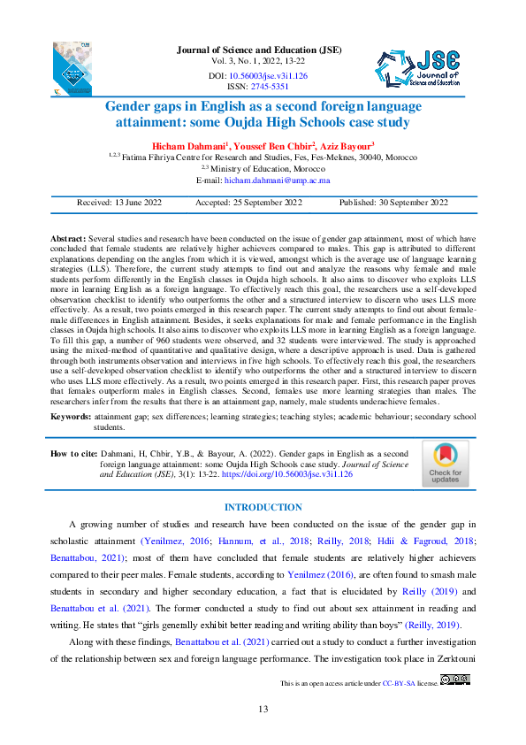 (PDF) Gender gaps in English as a second foreign language attainment ...