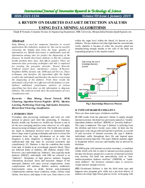 (PDF) A Review on Diabetes Dataset Detection Analysis Using Data Mining ...
