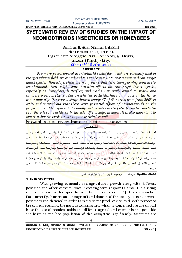 (PDF) SYSTEMATIC REVIEW OF STUDIES ON THE IMPACT OF NEONICOTINOIDS ...