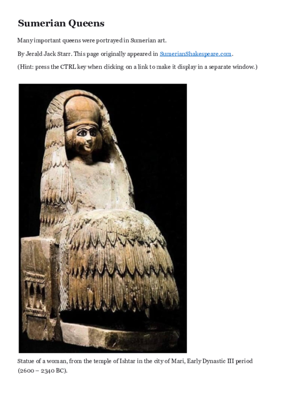 (PDF) Sumerian Queens