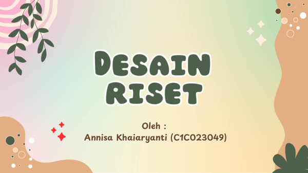 Desain Riset Metodologi Penelitian