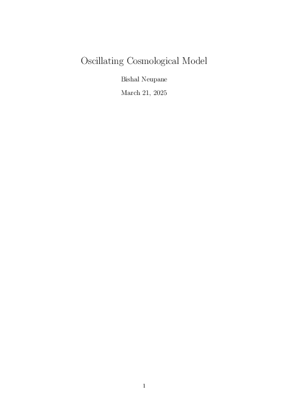 (PDF) Oscillating Cosmological Model