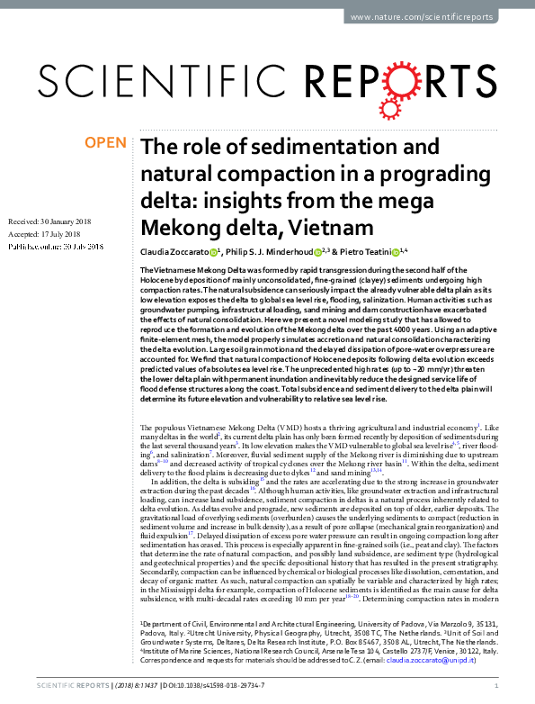 (PDF) The role of sedimentation and natural compaction in a prograding ...
